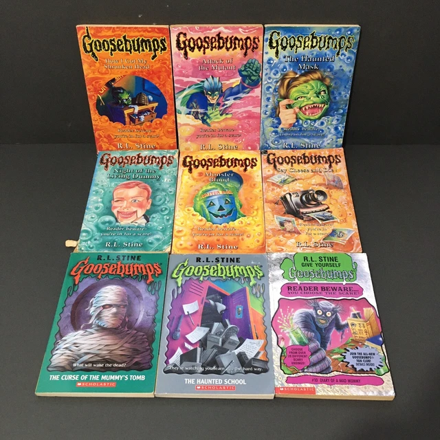 VINTAGE GOOSEBUMPS 9 Book Bundle R.L. Stine Mixed Editions *Well Worn ...