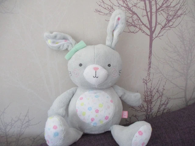 MOTHERCARE - CONFETTI Party - Grey Bunny Rabbit - 11" Soft Plush ...