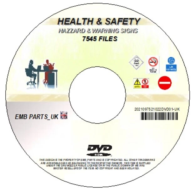 HEALTH AND SAFETY Printable Hazard & Warning Signs 7545 Files On Dvd ...