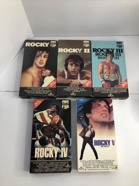 ROCKY 1-5 VHS 1984 CBS Fox Red Label Great Condition Sylvester Stallone ...