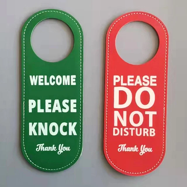 WELCOME PLEASE KNOCK door hanger sign Signage Occupied Sign Bathroom ...