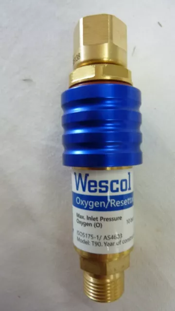 WESCOL OXYGEN RE-IMPOSTABILE T90 Flashback Arrestor FB0013 Nuovissimo ...