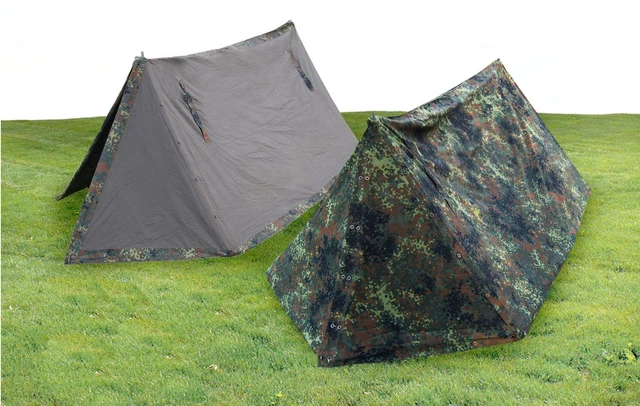 GERMAN ARMY SURPLUS Flecktarn Camo Reversible 2 Man Pup Tent £34.99 ...