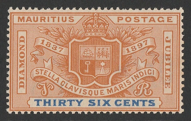 MAURITIUS 1898 DIAMOND Jubilee 36c orange & outremer. neuf neuf neuf ...