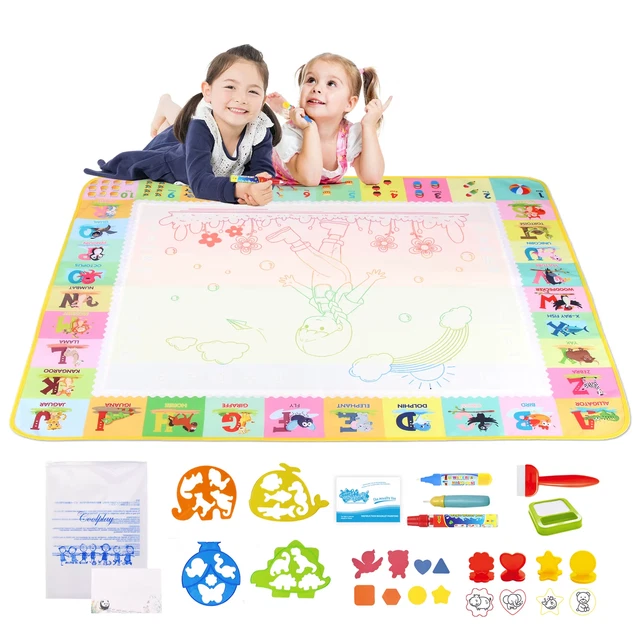 100X80CM MAGIC WATER Drawing Mat Coloring Doodle with Reusable Magic ...