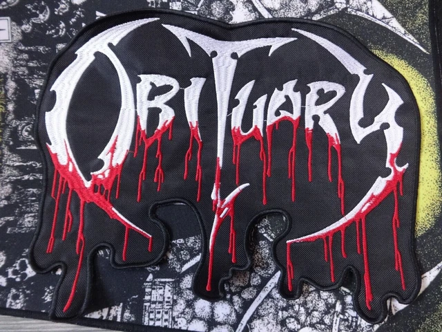 OBITUARY BACK PATCH Embroidered Shape Death Metal Carcass Fluids EUR 25 ...