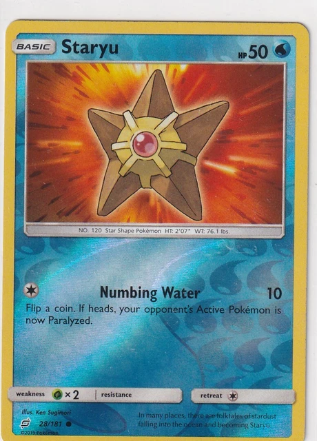 POKEMON CARTE SM09 Equipes Sont Atout Numéro 28/181 Staryu Reverse Holo ...