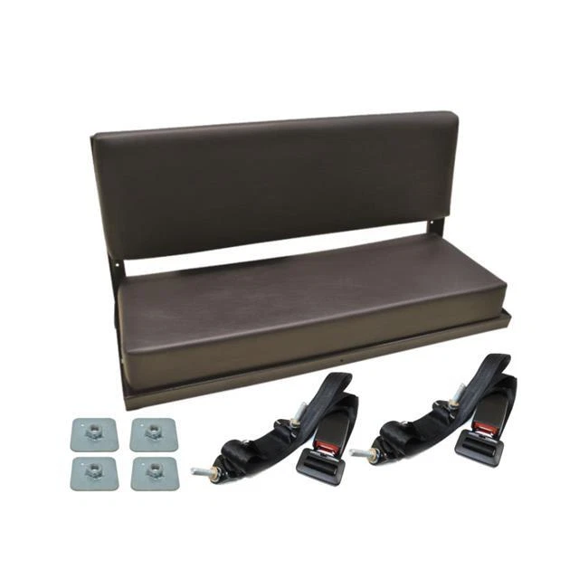 LAND ROVER DEFENDER & Series 2 Man Rear Black Bench Seat and Lap Belt ...