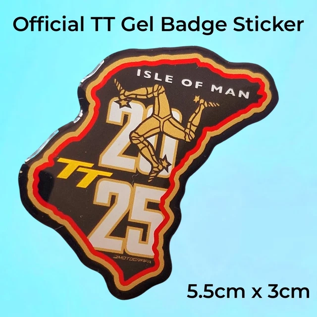 ISLE OF MAN TT Course Map 2025 Black Gel Badge Sticker £2.99 - PicClick UK
