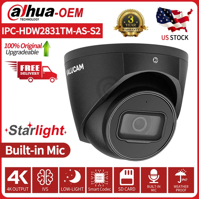 DAHUA OEM 8MP 4K IPC-HDW2831TM-AS-S2 PoE IP Camera Black Starlight ... DAHUA OEM 8MP 4K IPC-HDW2831TM-AS-S2 PoE IP Camera Black Starlight ...