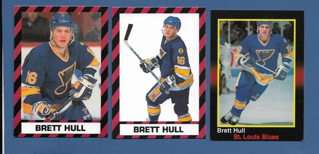 BRETT HULL - 1990 Magazine Insert Cards - Lot of 3 Different - Blues $1 ...