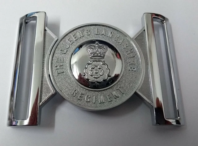 GENUINE BRITISH ARMY QLR Queens Lancashire Regiment Stable Belt Buckle ...