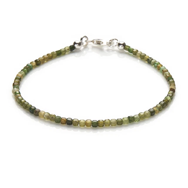 TURMALIN ARMBAND GRÜN - Edelstein Armband - 925 Silber - Verdelith Armkette Z104 EUR 26,95 ...