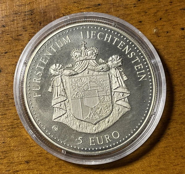 LIECHTENSTEIN - MONETA 5 Euro, 1996, St.Florin Kirche Vaduz, MS UC# 101 ...