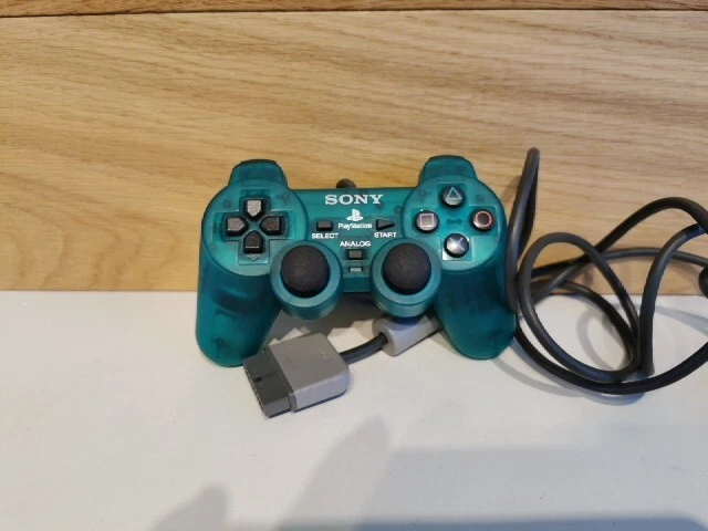 SONY PLAYSTATION 1 PS1 OFFICIAL DUALSHOCK CONTROLLER Crystal Green Pad ...
