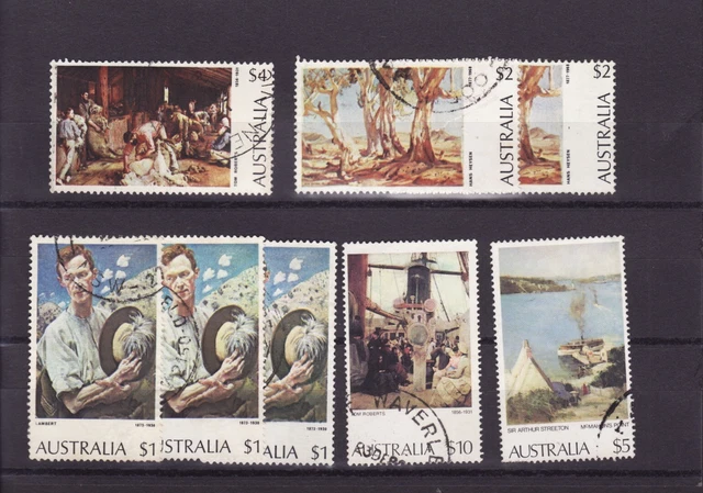 AUSTRALIA 1974 PAINTINGS HIGH VALUES SET to $10 FINE USED (L301) $6.90 ...
