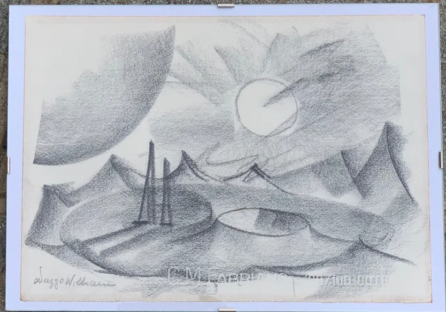 DIPINTO DISEGNO A MANO ORIGINALE NUZZO WILLIAM - Paesaggio EUR 59,00 ...