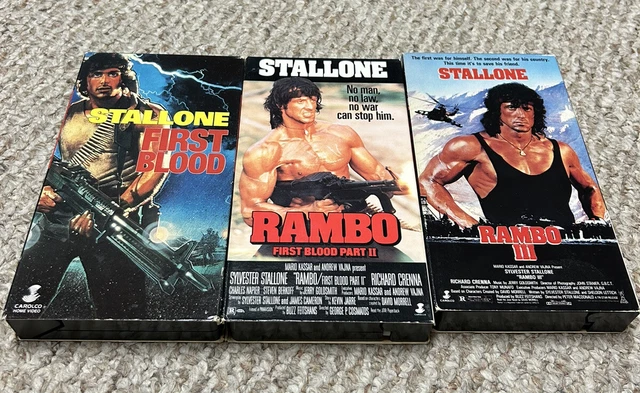 RAMBO FIRST BLOOD Trilogy Vhs Lot Rare Sylvester Stallone Action Videos ...
