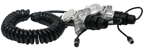 7 PIN SUZI Sockets Tractor & Trailer 1 Camera With 3.5m Coil Heavy Duty ...