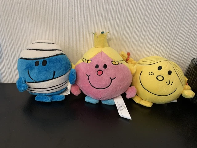 MR MEN AND Little Miss Plush Bundle Mr Bump, Miss Princess And Miss ...