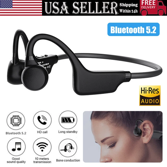 BONE CONDUCTION HEADPHONES Bluetooth 5.2 Wireless Earbuds Outdoor Sport ...
