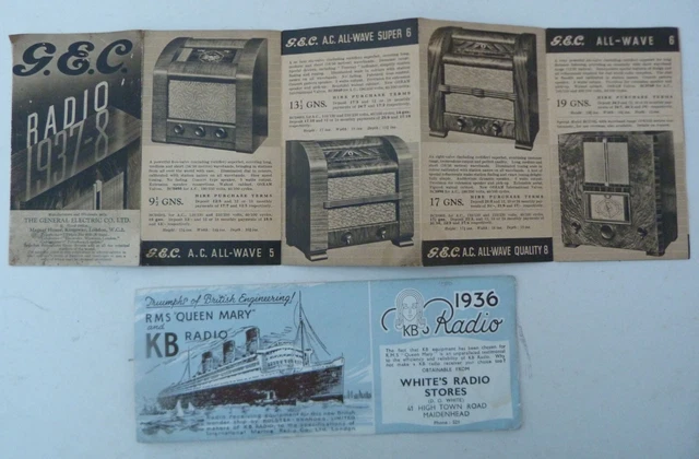 COLLECTABLES: VINTAGE RADIO ephemera (pamphlet & blotter) - #GEC & K.B ...