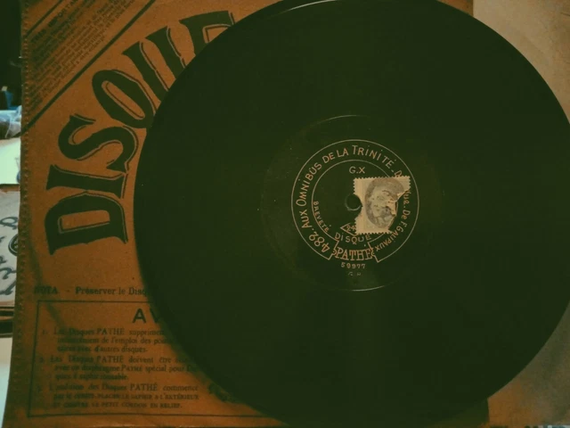 DISQUE PATHÉ GRAMOPHONE F.G. Galipaux "Aux omnibus de la Trinité" EUR 9 ...