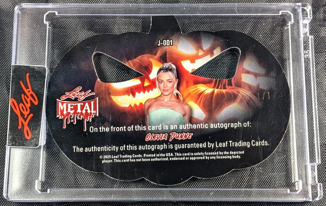 OLIVIA DUNNE 2025 Leaf Halloween Autograph Card # 1/1 Vinyl Jack-O ...