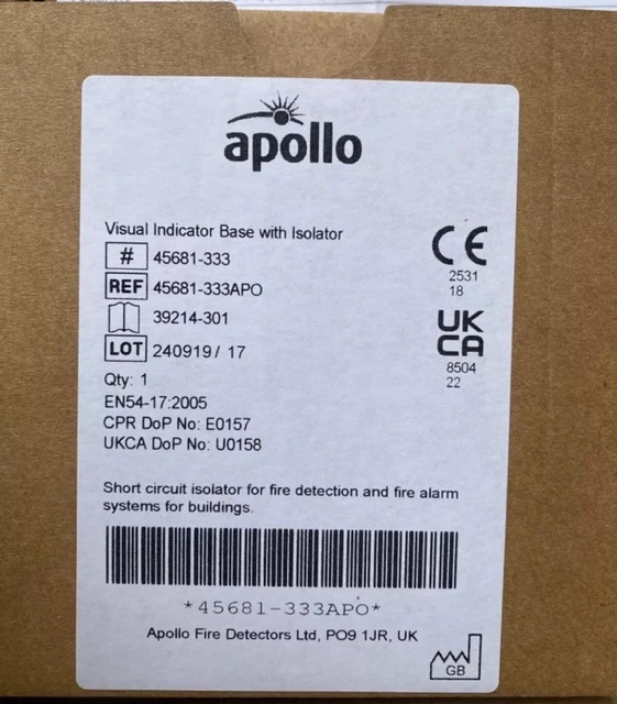 APOLLO VISUAL INDICATOR Base with Isolator 45681-333APO £16.13 ...