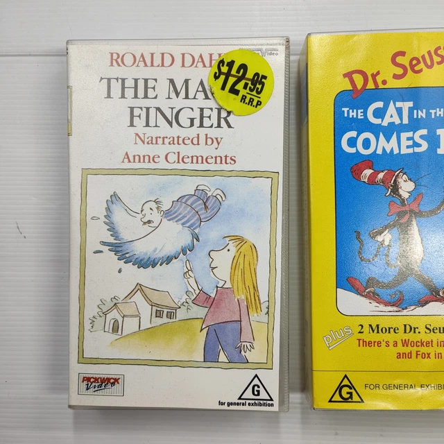 90S KIDS VHS Video Tape Bundle - Rohl Dahl , Cat In The Hat , Dr Seuss ...