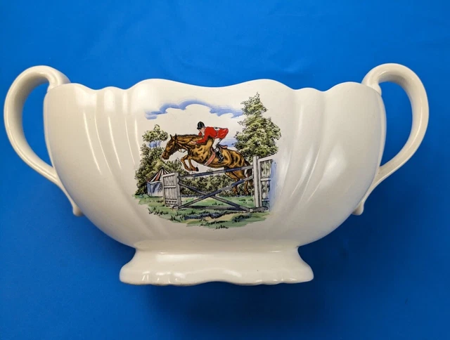 CROWN DEVON, FIELDINGS, Made in England, White Mantel Vase w/Horse ... CROWN DEVON, FIELDINGS, Made in England, White Mantel Vase w/Horse ...
