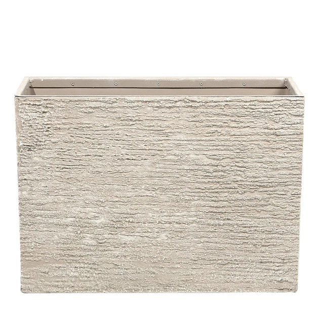 BAC À FLEUR Beige Rectangulaire en Fibre de verre et Pierre ...