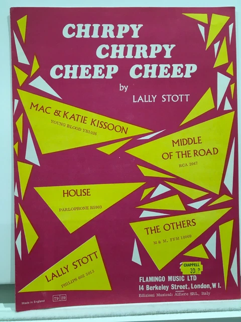 SPARTITI ORIGINALI 1971 UK #1 - Chirpy Chirpy Cheep Cheep - Middle Of ...