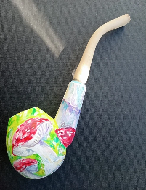 PIPES À FUMER souvenir pipes en bois cadeau dessin champignons EUR 26,88 - PicClick FR