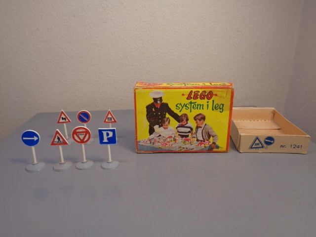 LEGO MURSTEN DENMARK VINTAGE 1950'S ROAD SIGNS SET No 1241 ULTRA RARE ...