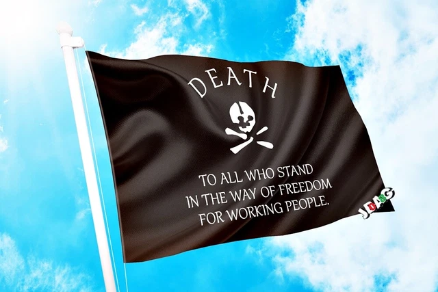 DRAPEAU DEATH MAKHNO Ukraine Armée Révolutionnaire Army English Flag ...