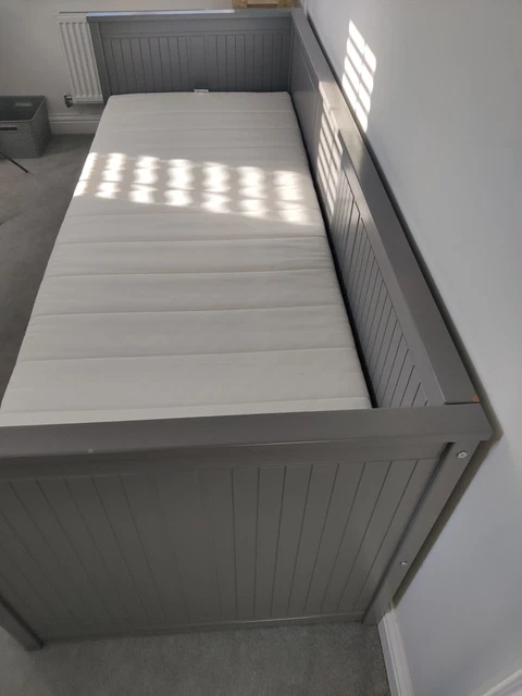 IKEA HEMNES DAY bed grey with two mattresses - used in good condition £ ...