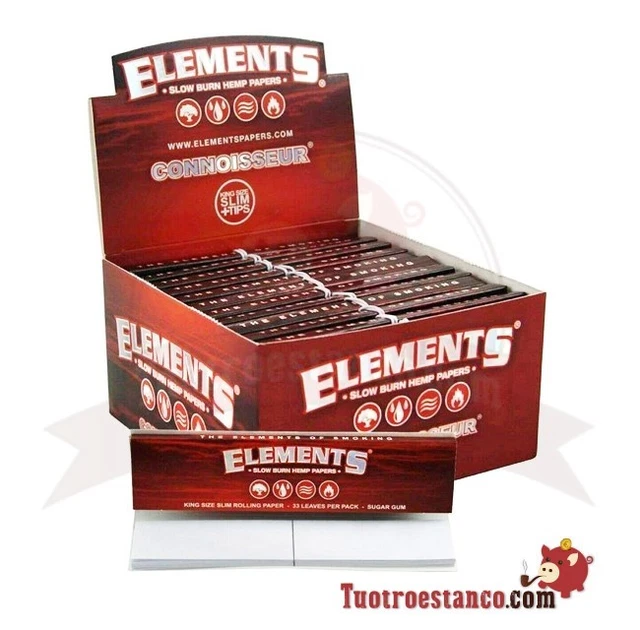 CARTINE ELEMENTS CONNOISSEUR Red Lunghe King Size Slim Rosse Filtri In ...