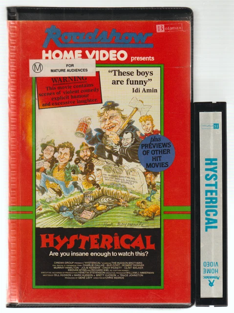 RARE BETA VIDEO Tape HYSTERICAL Clamshell Betamax Ex-Rental Roadshow Home EUR 367,57 - PicClick FR