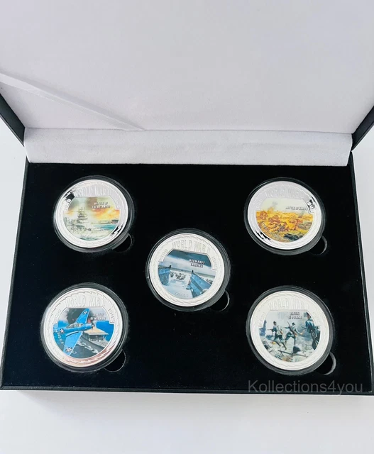 SIR WINSTON CHURCHILL We Shall Never Surrender War 5 Münzen Box Set EUR ...