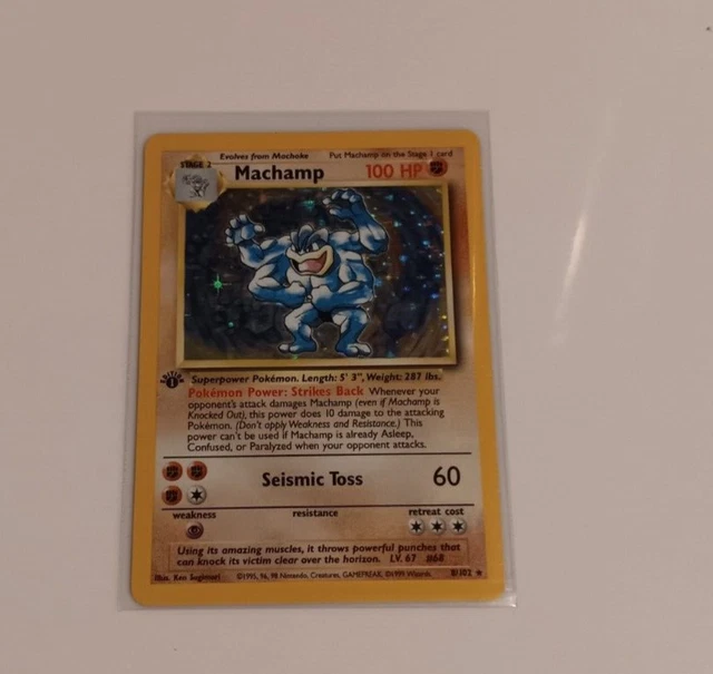 RARE MACHAMP 1ÈRE Edition Holo Rare Base Set 1999 Pokémon 8/102 EUR 166,06 - PicClick FR