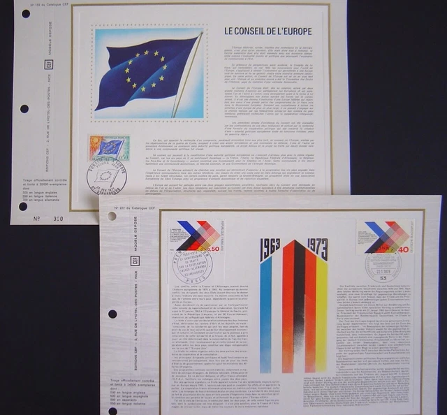 CONSEIL DE L'EUROPE et coopération franco-allemande : 2 FDC-CEF en TB état. EUR 11,00 - PicClick FR