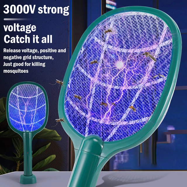 USA HIGH-VOLTAGE ELECTRIC Fly Swatter Rechargeable Mosquito Zapper ...