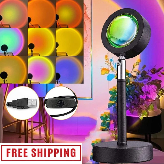 SUNSET PROJECTOR LIGHT Ambient Mood Lamp USB LED Wellness Bedroom Night ...