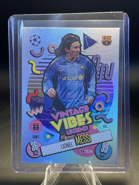 LIONEL MESSI VINTAGE Vibes Legend Match Attax 2024/2025 Barcelone 24/25 ...