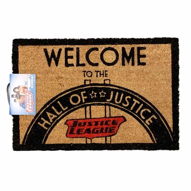 DC COMICS 'WELCOME To Hall Of Justice' Coir Door Mat - Official ...