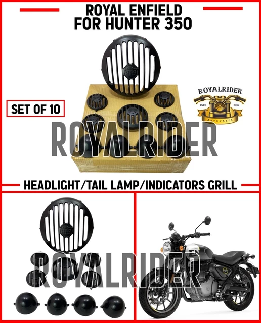 ROYAL ENFIELD HUNTER 350 HEADLIGHT/TAIL LAMP/INDICATORS GRILL (SET OF ...