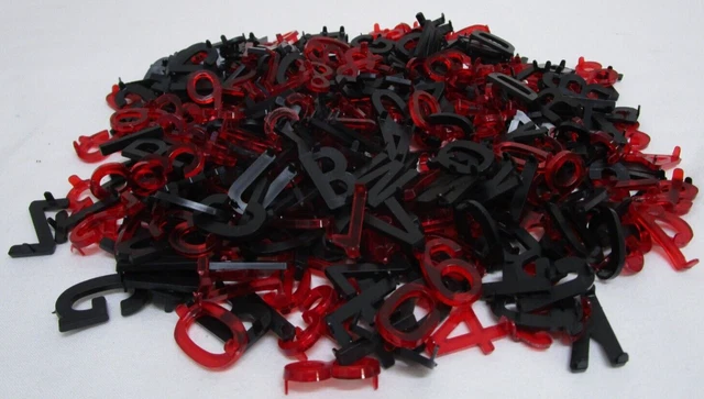 VINTAGE MENU LETTER Board Small Plastic Red-Black-White Letters Drug ...