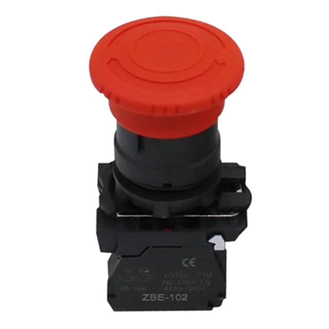 22MM EMERGENCY STOP Mushroom Head Push Button Switch Waterproof Plastic ...
