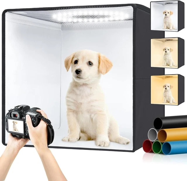 PHOTO LIGHT BOX, 16x16x16 Inches Portable Photo Studio Box Folding ...